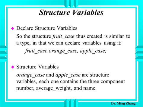 Structures L30 U Syntax Of A Struct Declaration U Structure Variables
