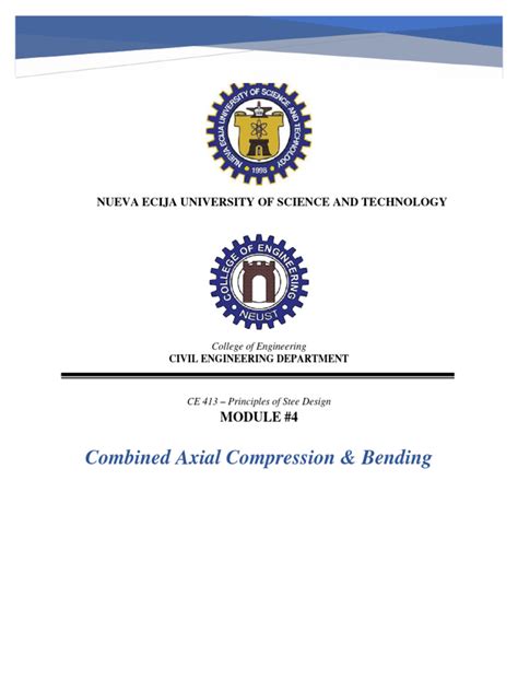 Module5 Combined Axial Compression And Flexure 1 Pdf Buckling Bending