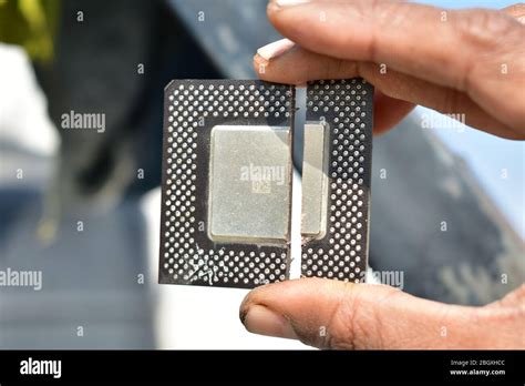 Computer Processor Cut In Two Pieces Stock Photo Alamy