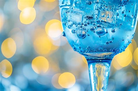 Blue Champagne Cocktail Composition Premium Ai Generated Image