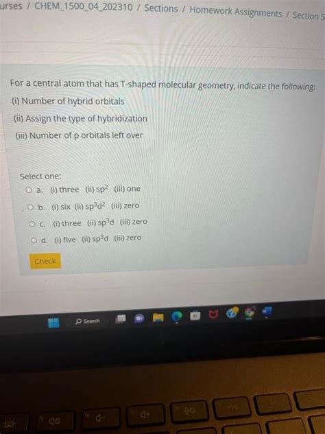 Solved For The Central C Atom In Hcn Indicate The Following