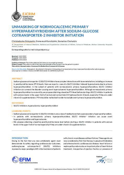 Pdf Unmasking Of Normocalcemic Primary Hyperparathyroidism After
