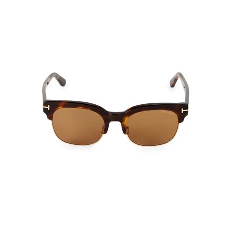 Tom Ford 53mm Clubmaster Sunglasses In Brown Lyst