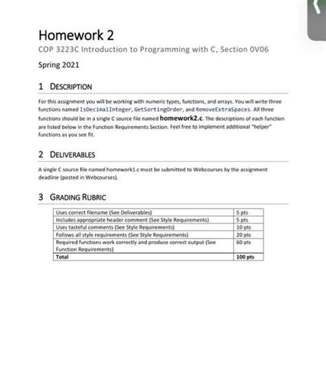 Solved Homework 2 Cop 3223c Introduction To Programming With