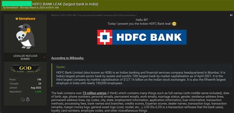 Hacker Leaks M Records From Indian HDFC Bank Subsidiary