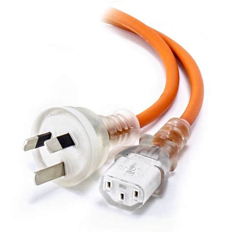 Alogic M Medical Power Cable Aus Pin Mains Plug To IEC C Orange M F MF AUS PC MC