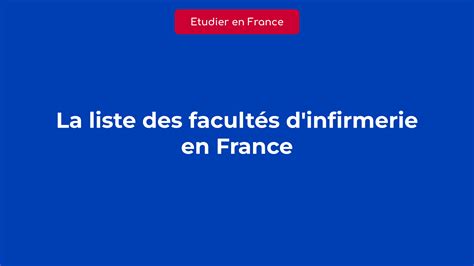 La liste des 32 facultés d infirmerie IFSI en France en 2024