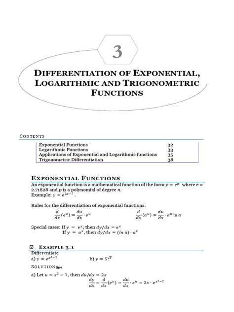 Differentiation Of Exponential Logaritmic Trigonometric Pdf