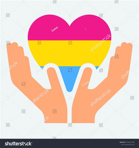 Pansexuality Pride Flag Heart Shape Icon Stock Vector Royalty Free