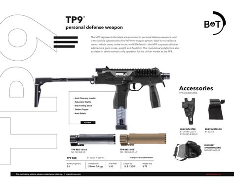 Bandt Tp9 Sbr Black Personal Defense Weapon Axarms