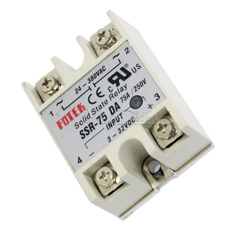 SSR-75DA 75A 250V Solid State Relay Module DC 3-32V to AC 24-380V MT ...