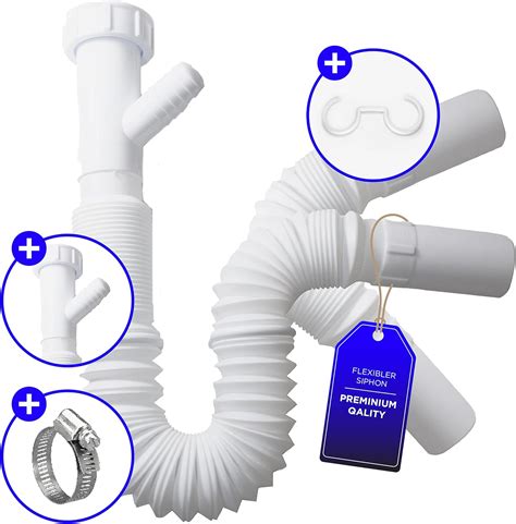 Tuyau de vidange flexible pour lavabo machine à laver 1 1 4 x 32 mm