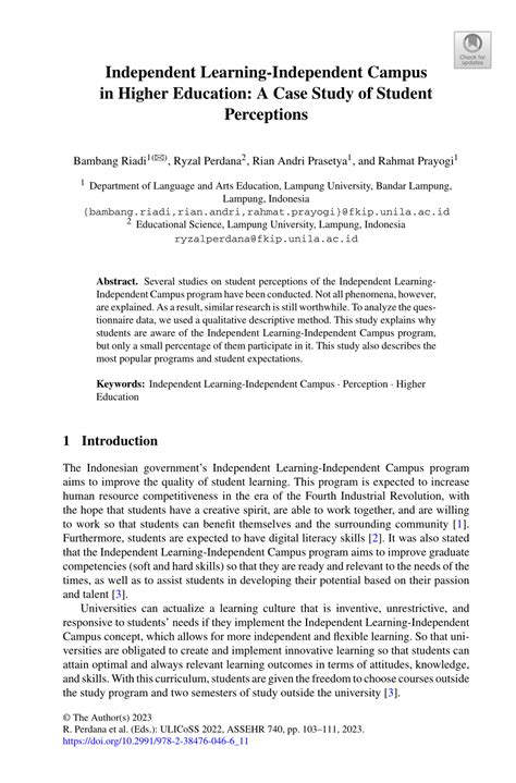 Pdf Independent Learning Independent Campus In Higher Education A