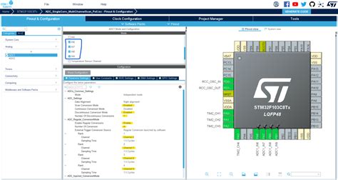 STM ADC Multi Channel Scan DMA Single Conversion