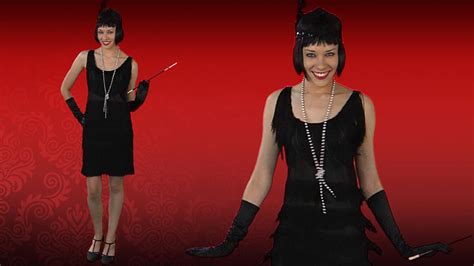 Womens Black 1920s Fringe Flapper Costume 20s Costumes