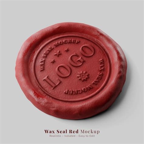 Premium PSD Traditional Postal Circle Red Candle Wax Seal Stamp Logo