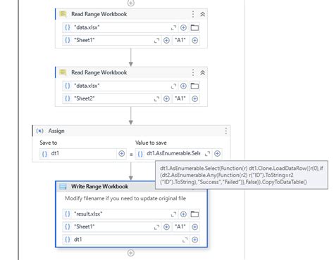comparing two datatable and update new column accordingly activities