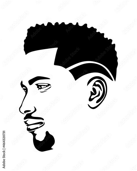 Black African American Afro Male Face Profile Portrait Vector