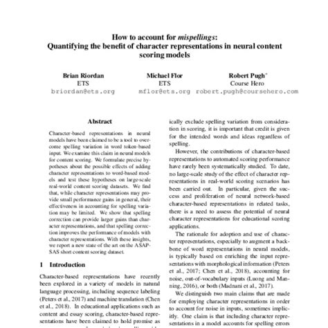 How To Account For Mispellings Quantifying The Benefit Of Character Representations In Neural