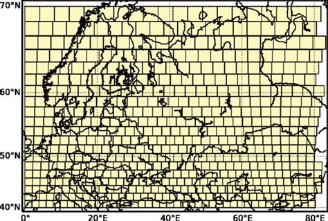The Geographical Domain Considered And The Discretization Grid Defining