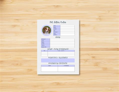 Editable Pet Sitter Notes Template Puppy Planner And Cat Sitter