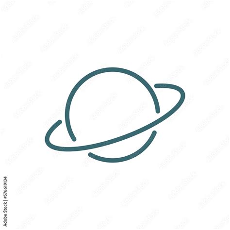 Planet Saturn Icon Thin Line Planet Saturn Saturn Icon From Education