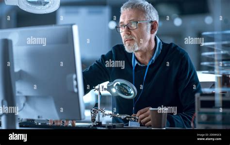 Electronics Maintenance Engineer Soldering Motherboard Microchip And