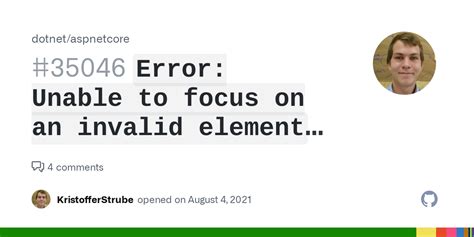 Error Unable To Focus On An Invalid Element When Focusing On SVG
