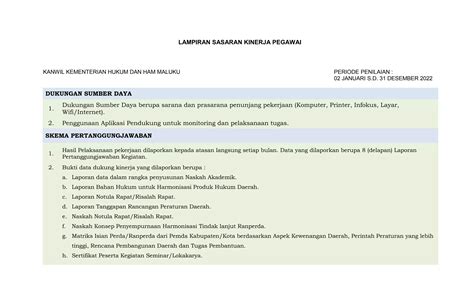 Lampiran Ssaran Kinerja Pegawai Docx