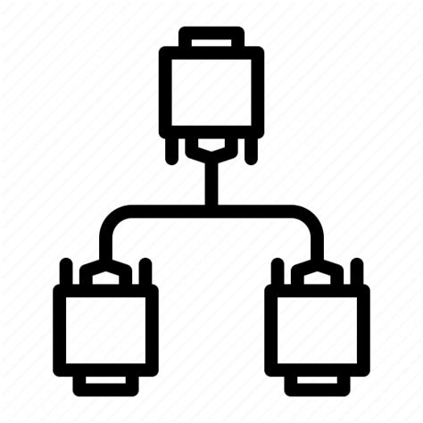 Splitter Computer Cable Plug Icon Download On Iconfinder