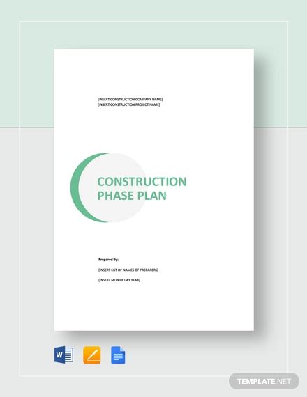 16 Free Construction Phase Plan Templates Doc Pdf