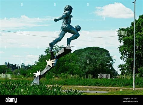 Buenos Aires Argentina A Statue Of Diego Armando Maradona At The