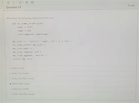 Solved Examine The Following Code Then Answer The Following