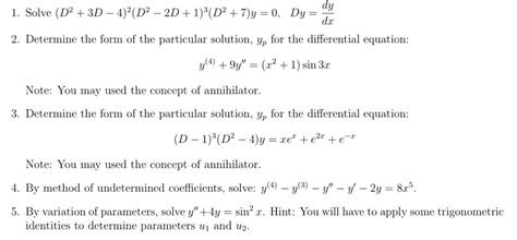 answered 5 by variation of parameters solve y … bartleby