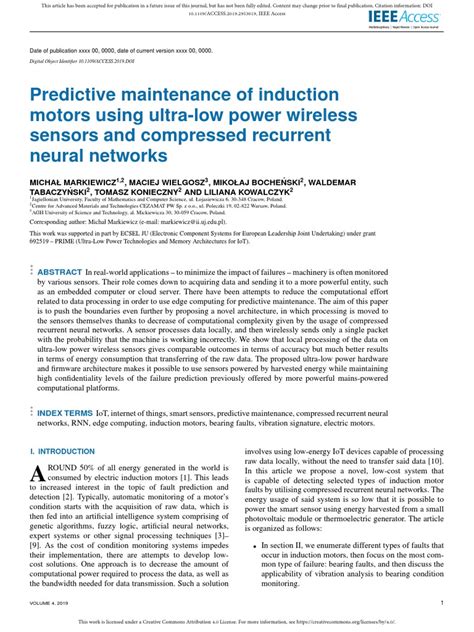 Predictive Maintenance Of Induction Motors Using U Download Free Pdf
