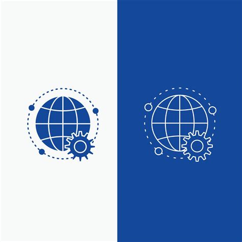 connected online world globe multiplayer line and glyph web button