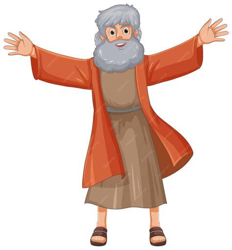 Free Vector Moses Cartoon Character A Religious Bible Story Illustration