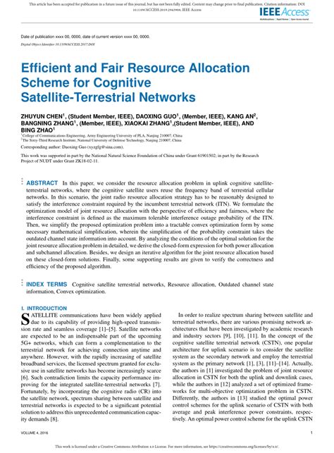 Pdf Efficient And Fair Resource Allocation Scheme For Cognitive Satellite Terrestrial Networks