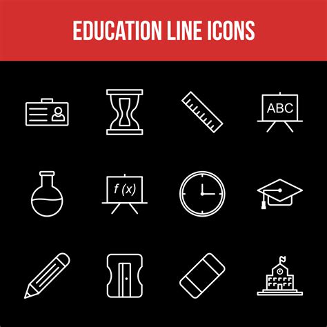 Unique Education Line Icon Set 17529773 Vector Art At Vecteezy