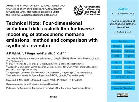 Pdf Four Dimensional Variational Data Assimilation For Inverse