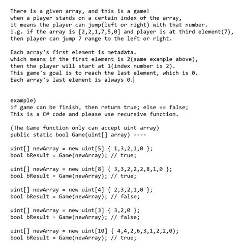 Solved There Is A Given Array And This Is A Game When A Chegg