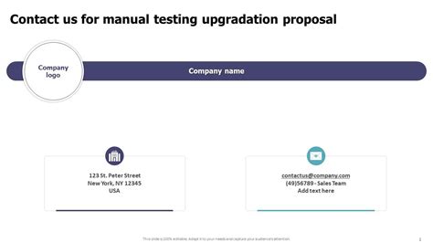 contact us for manual testing upgradation proposal ppt sample