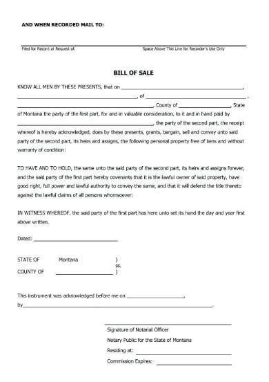 Free 6 Notarized Bill Of Sale Forms In Pdf