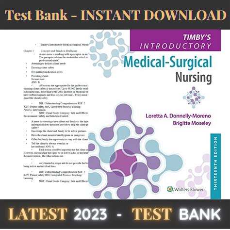 Test Bank For Timbys Introductory Medical Surgical Nursing 1 Inspire