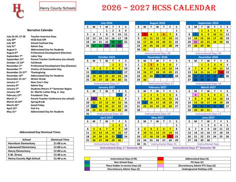 Henry County Schools Calendar 26 27 Rev V1 Educounty