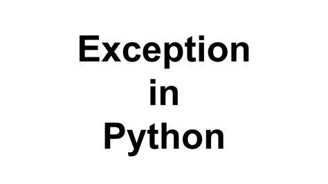 Exception In Python 예외처리