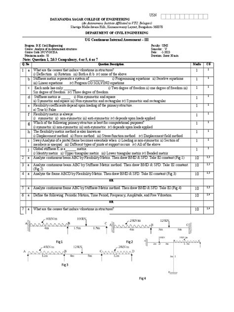 3rd Cia Question Paper Pattern 2019 20 Pdf Stiffness Physical Sciences