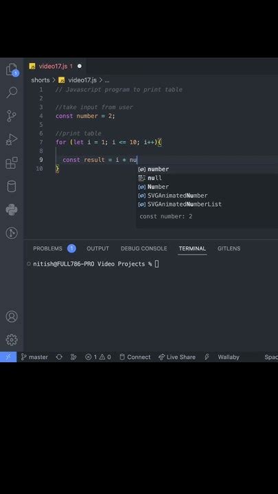 Javascript Program To Print Multiplication Table Up To 10 Shorts