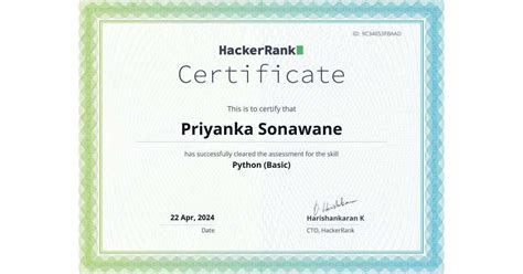 Priyanka Sonawane On Linkedin Hackerrank Skill Certificate