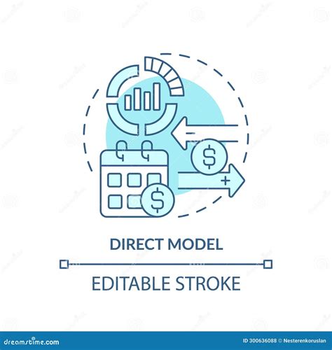 Thin Line Simple Blue Direct Model Icon Concept Stock Illustration